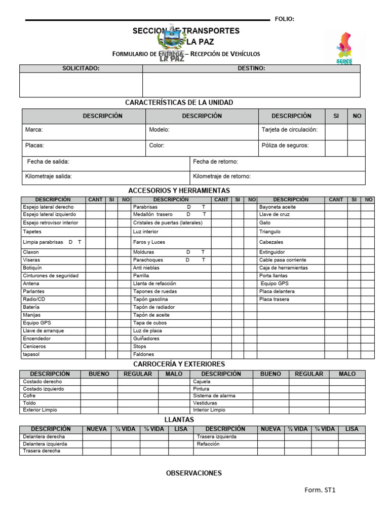 Formulario ST 001 | PDF