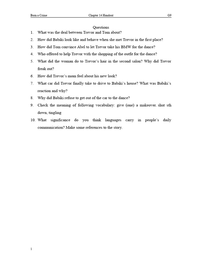 Chapter14 Question&Answers | PDF