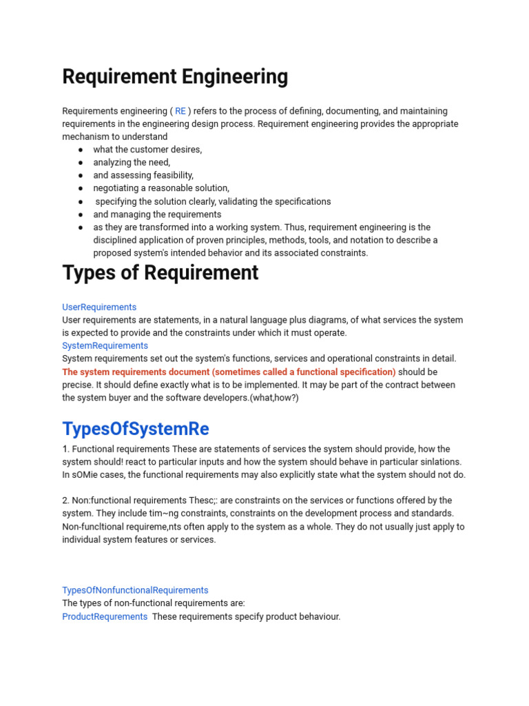 Requirement Engineering | PDF | Feasibility Study | System