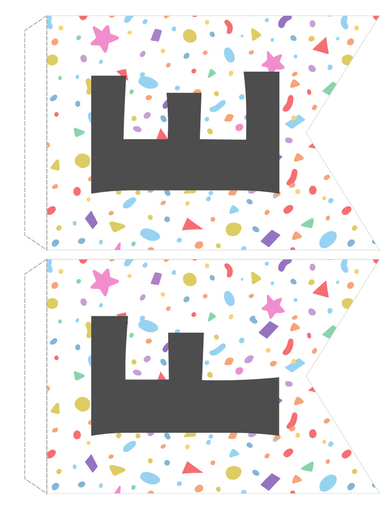 Imprime Banderin 3 Feliz Cumpleanos Editad Pdf