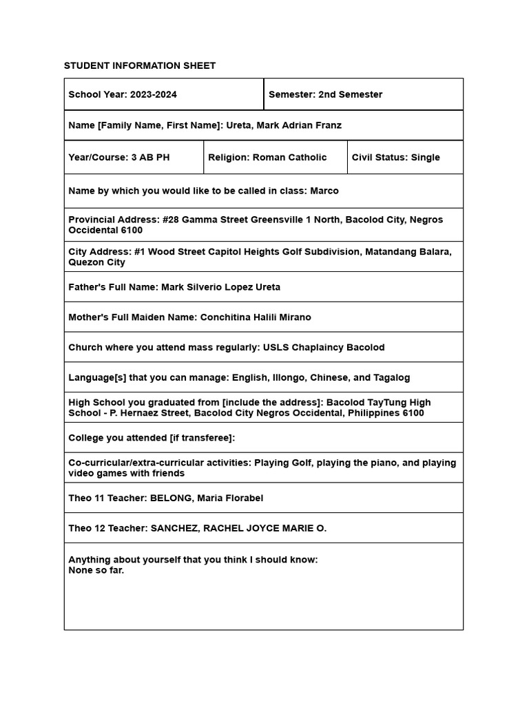 Ureta Mark THEO 13 | PDF