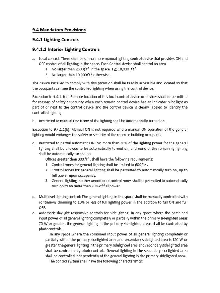 ASHRAE 90.1 - Section 9 - Lighting | PDF | Lighting | Equipment