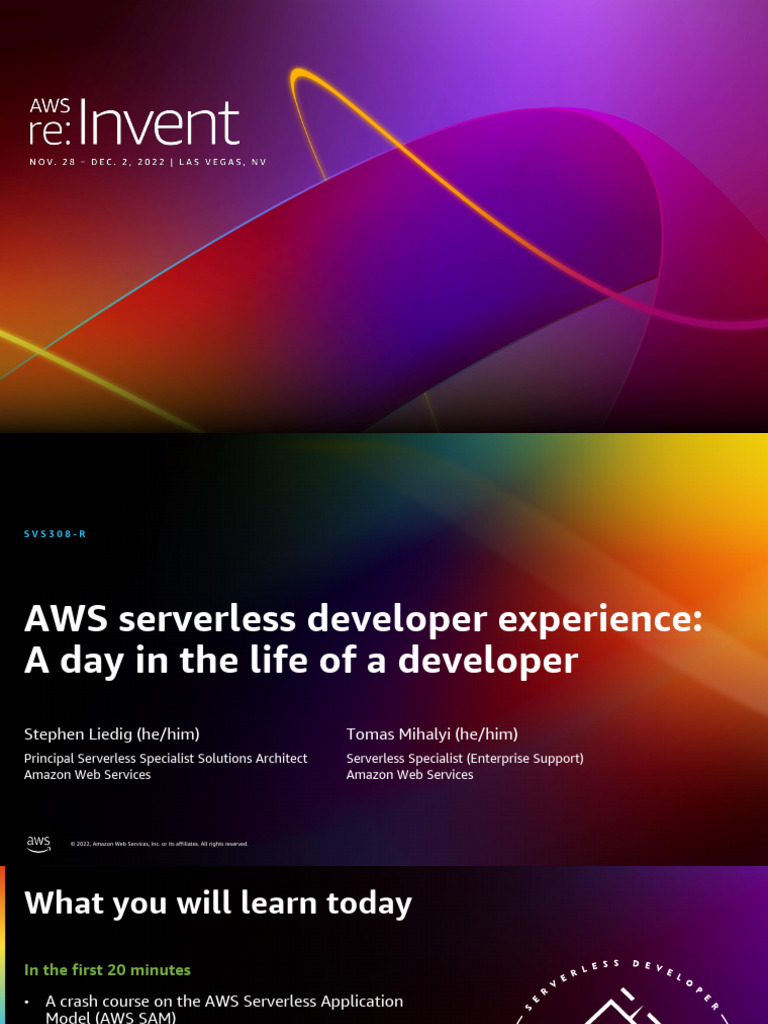 SVS308 R - AWS Serverless Developer Experience A Day in The Life of A Developer | Download Free ...
