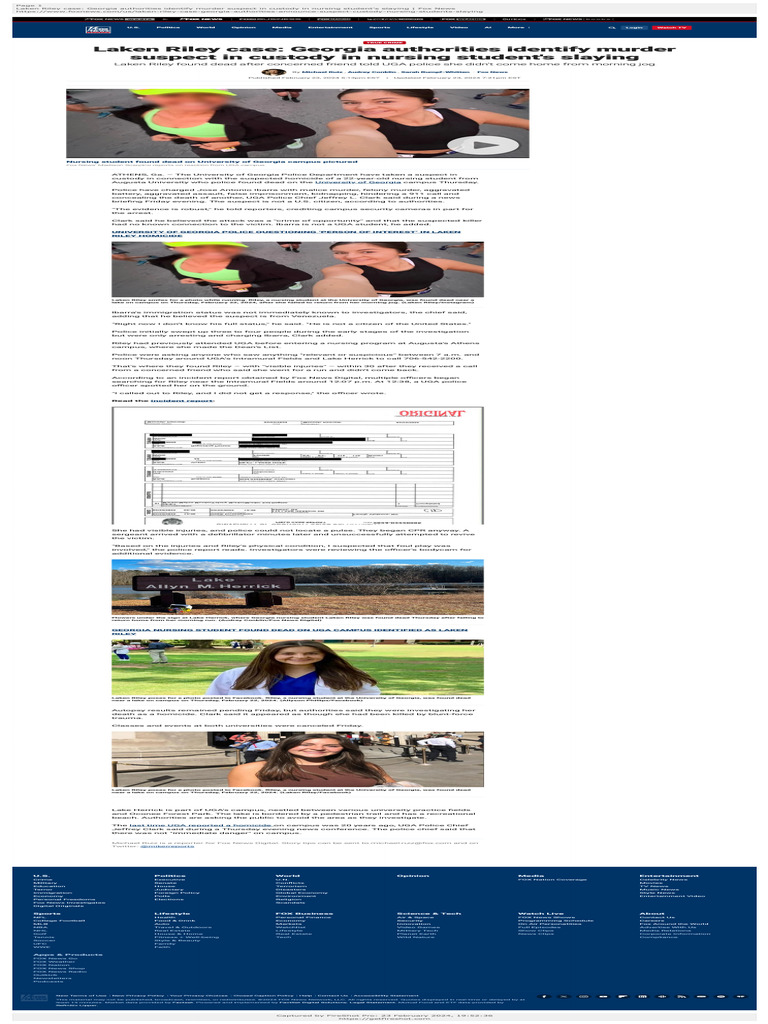 Laken Riley Case - Georgia Authorities Identify Murder Suspect in ...