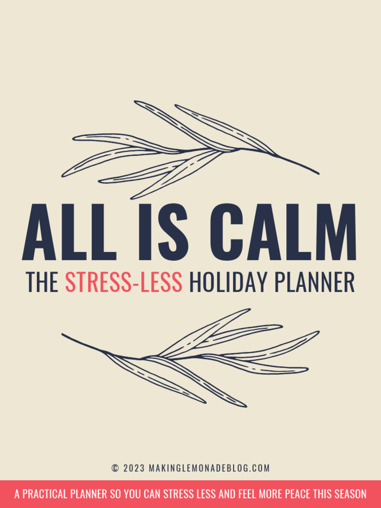 All Is Calm Holiday Planner (Fillable Version) | PDF