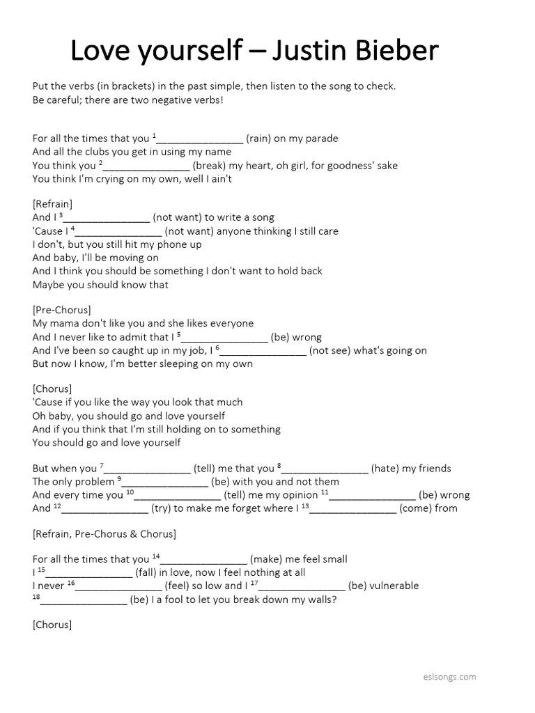 Justin Bieber Love Yourself | PDF