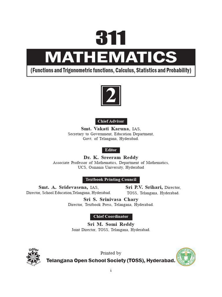 Telangana Mathematics Textbook 2023 | PDF | Function (Mathematics ...