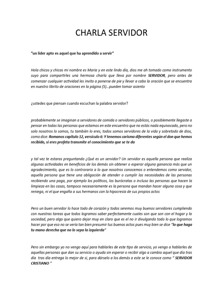 Charla | PDF | Dios | Amor