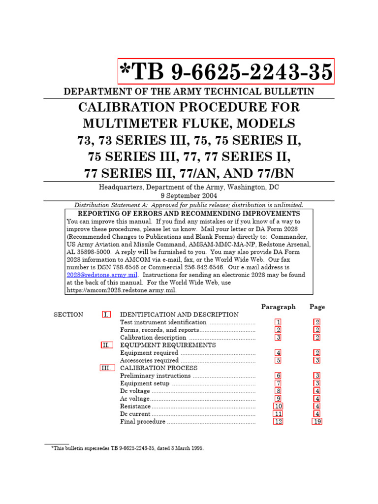 Fluke 77 | PDF | Calibration | Alternating Current