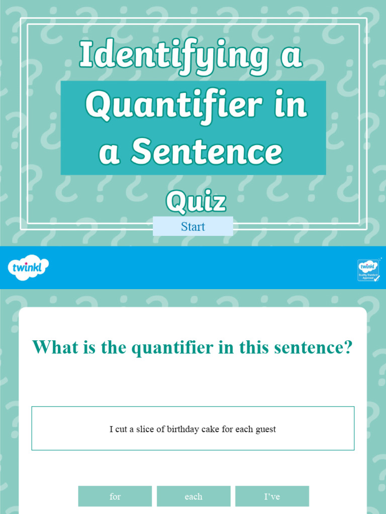 Quantifiers 1 - Identify The Quantifier | PDF