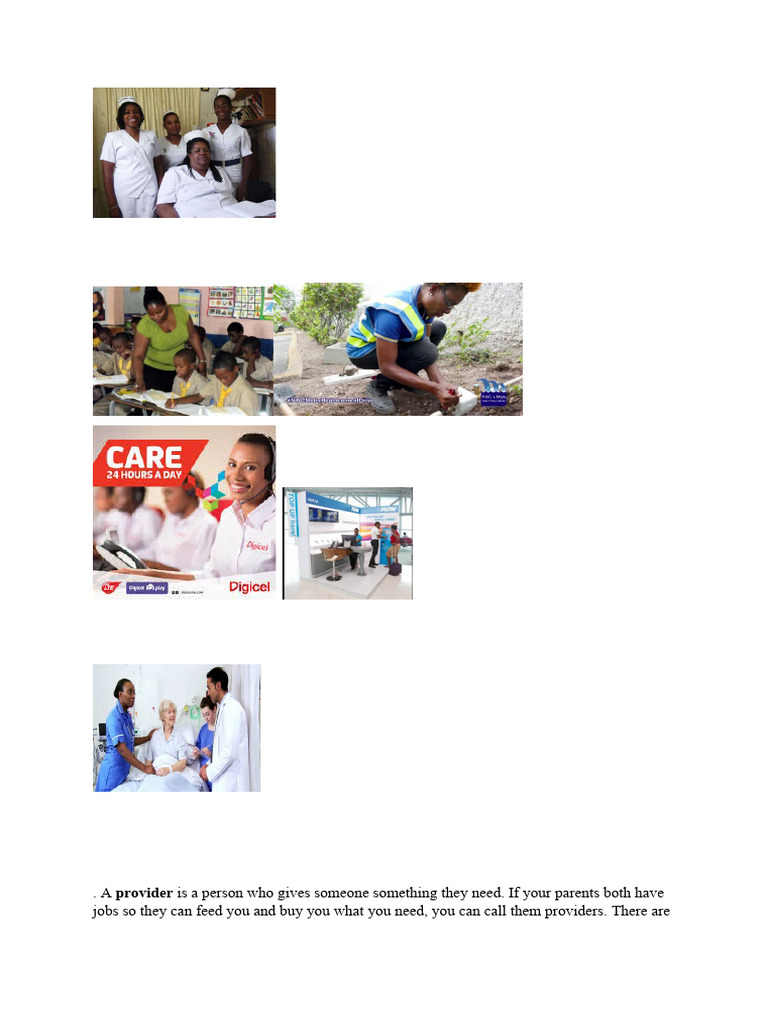 A Provider Is A Person Who Gives Someone Something They Need | PDF ...