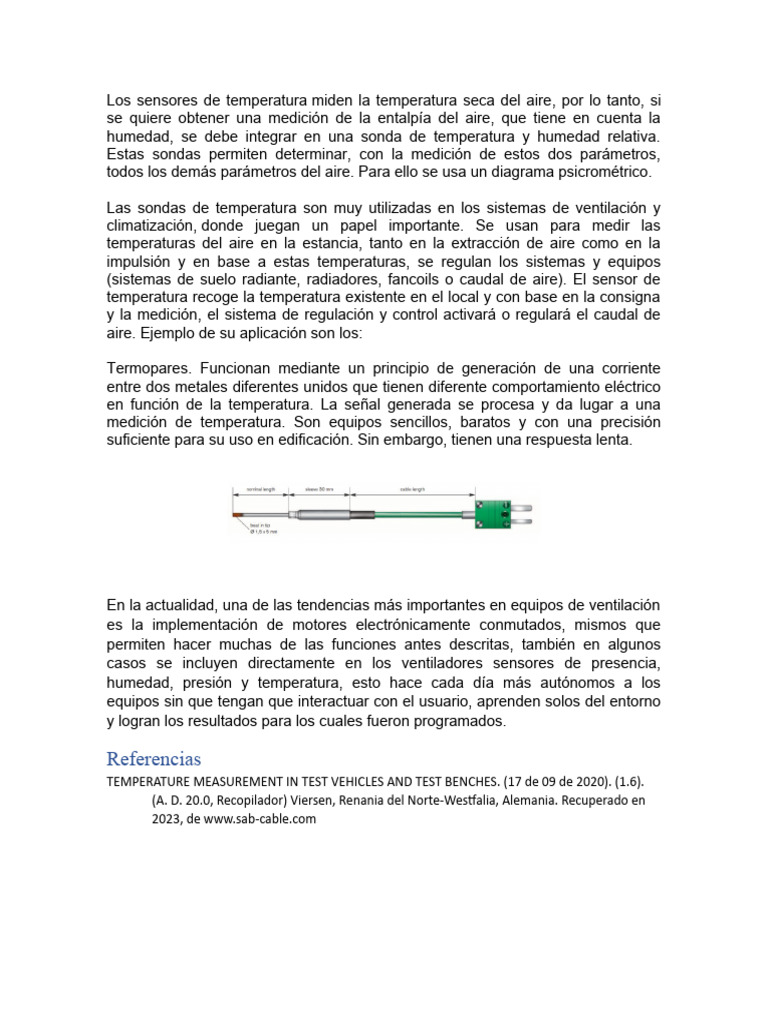 Sensores de Temperatura | PDF