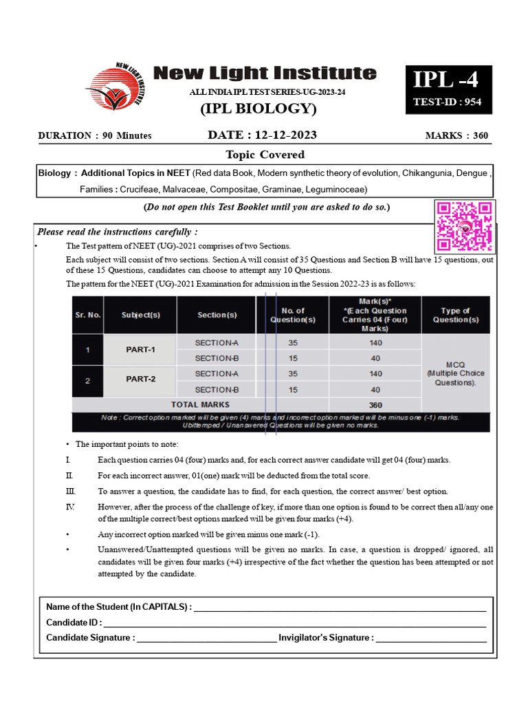 IPL Test-4 Paper-Split | PDF