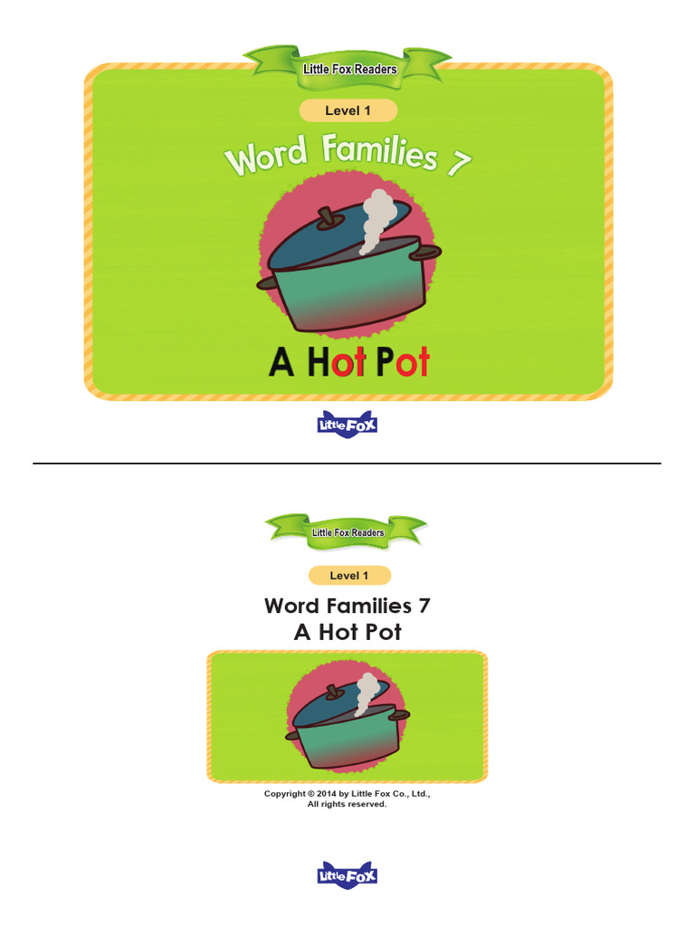 Word Families 7 - A Hot Pot | PDF
