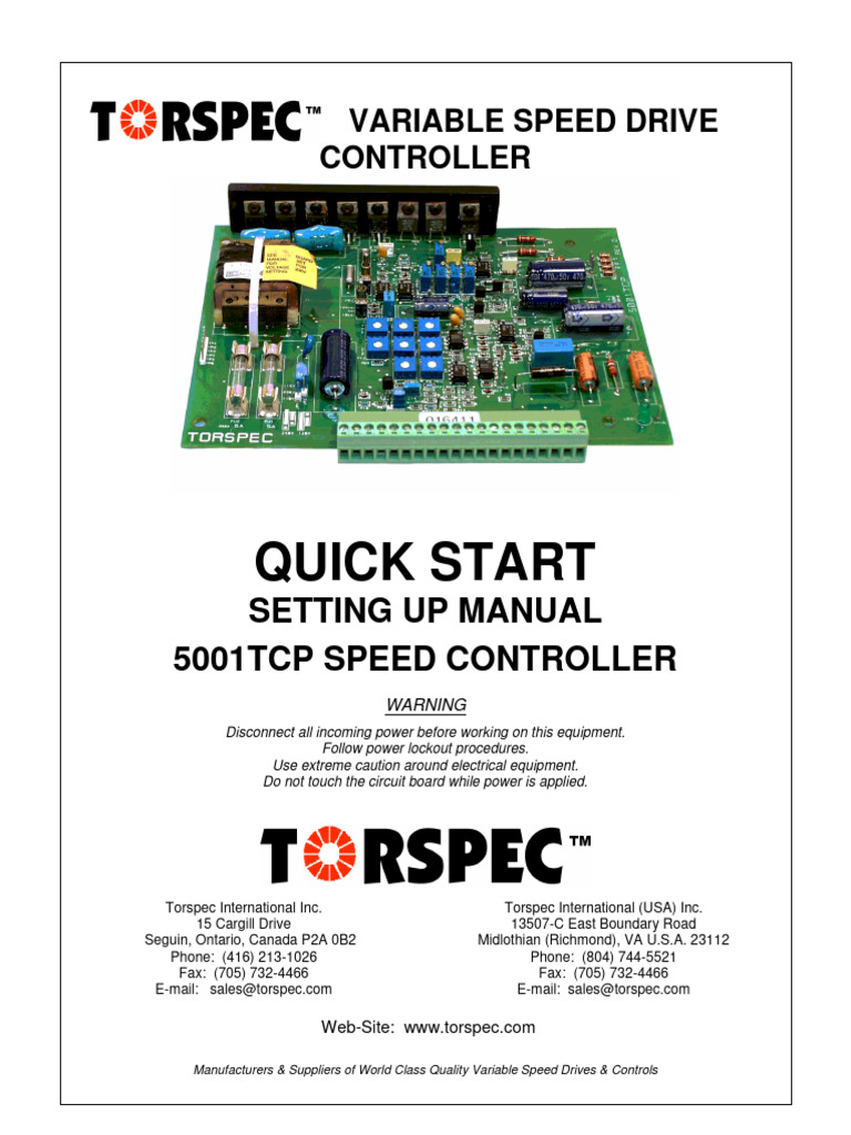 Torspec 5001TCP Quick Start Manual | PDF | Manual Transmission ...