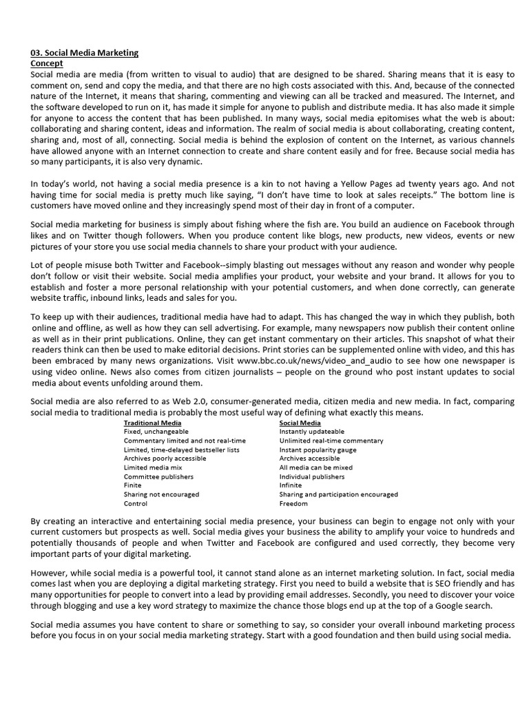 Social Media Marketing 3 | PDF | Popular Culture & Media Studies | Social Media