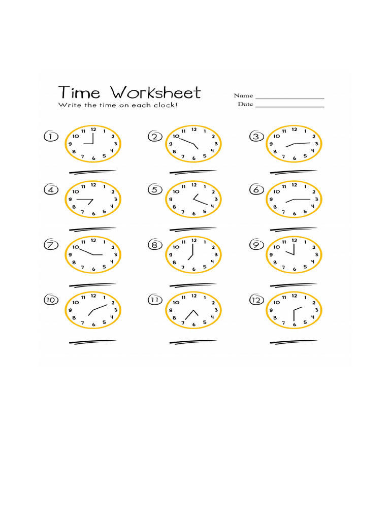 Telling Time Worksheets 3rd Grade - 5511.png | PDF