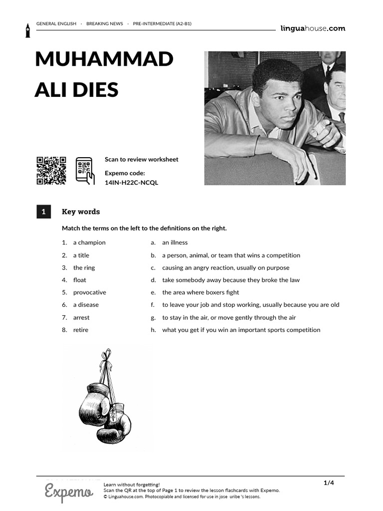 Muhammad Ali Dies British English Student Ver2 BW | PDF | Muhammad Ali