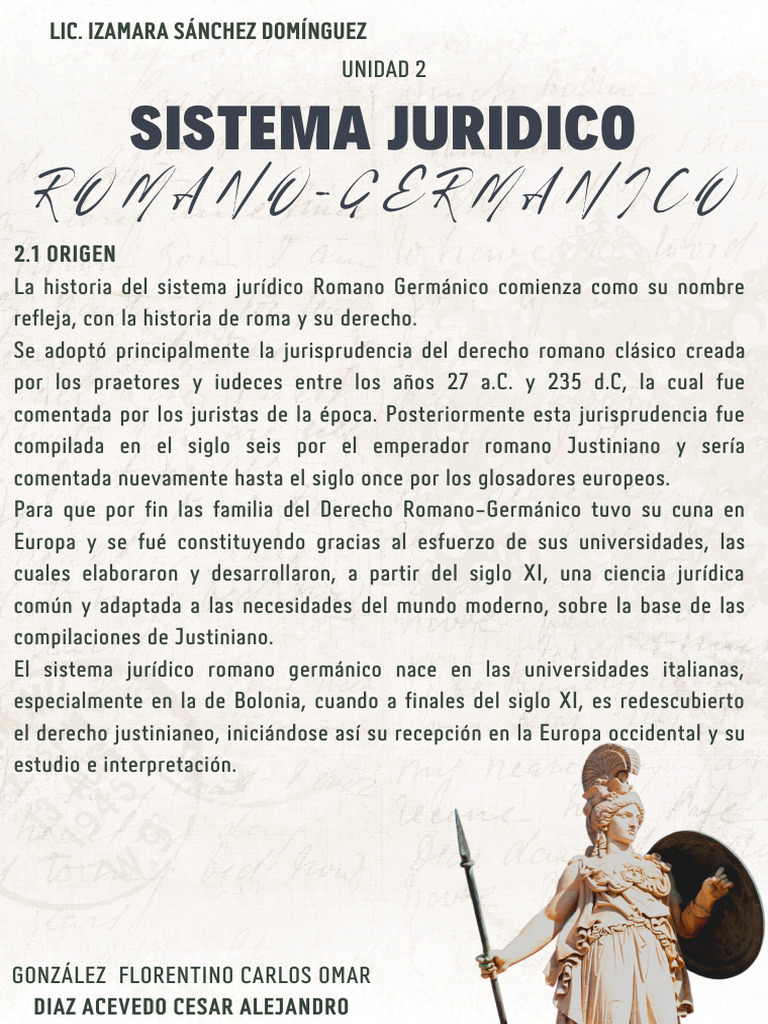 Unidad 2 Sistema Juridico Romano-Germánico | PDF Unidad 2 Sistema Juridico Romano-Germánico | PDF