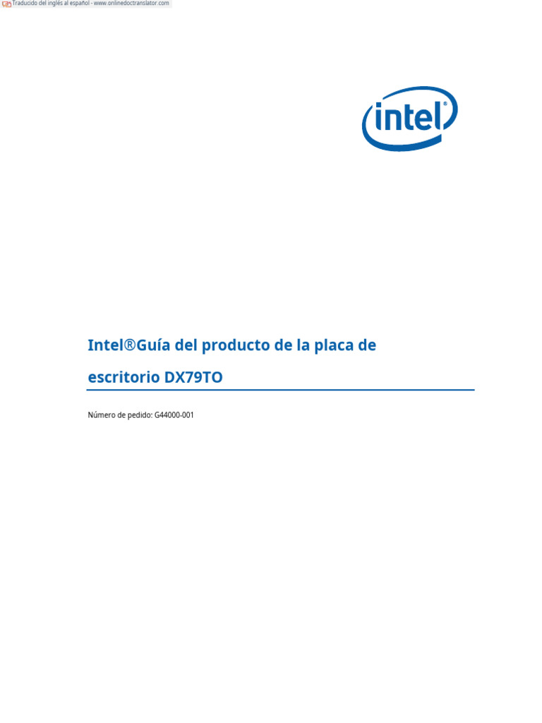 Intel Dx79to Pdf En Es Pdf