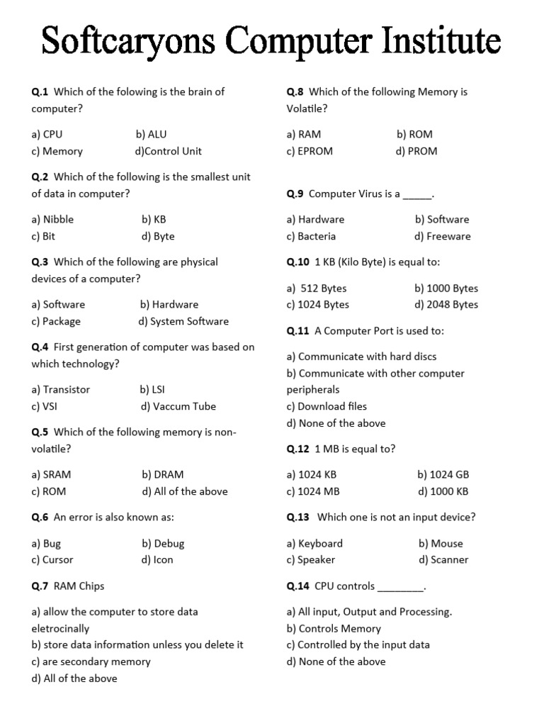 Question | PDF | Random Access Memory | Computer Data Storage
