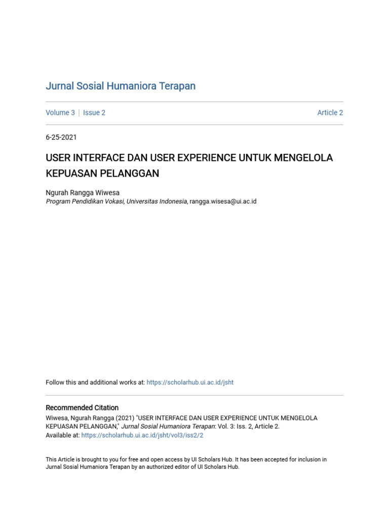 UI/UX untuk Kepuasan Pelanggan | PDF