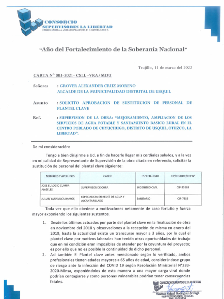 Sustitucion de Personal Clave | PDF