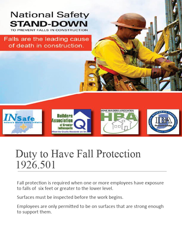 Fall Protection Presentation Pdf Scaffolding Safety