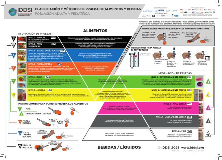 IDDSI Whole Framework A3 Poster SPANISH With Bleed Jan3 2023 | PDF