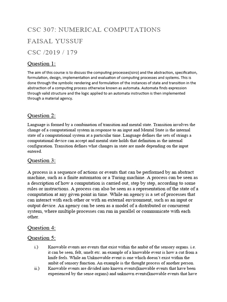 Faisal Yussuf CSC 317 Assignment | PDF | Cybernetics | Systems Theory