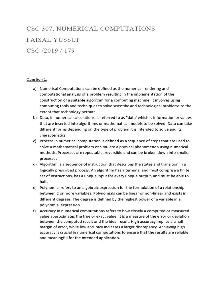 Faisal Yussuf's CSC 307 Assignment | PDF