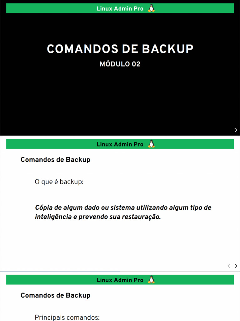 M2 Aula10 Comandos+de+Backup | PDF