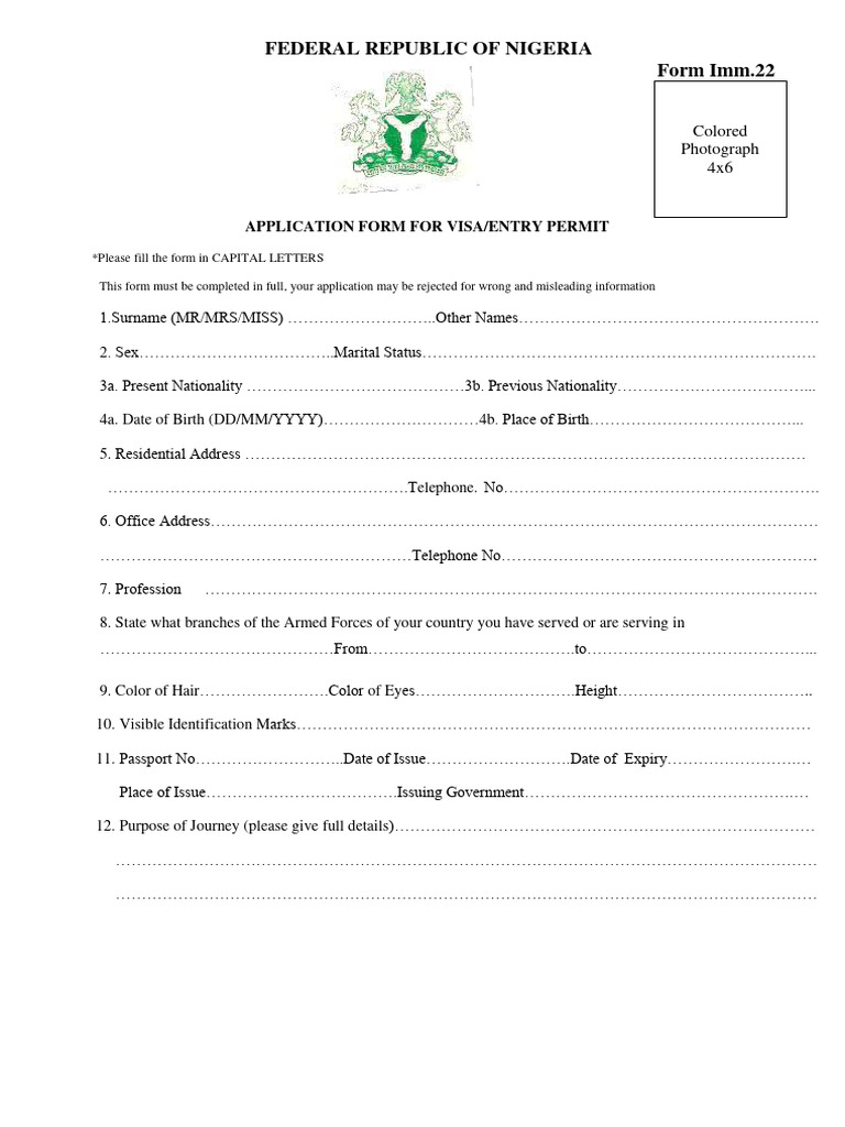 Visa App Form | PDF | Travel Visa | Government And Personhood