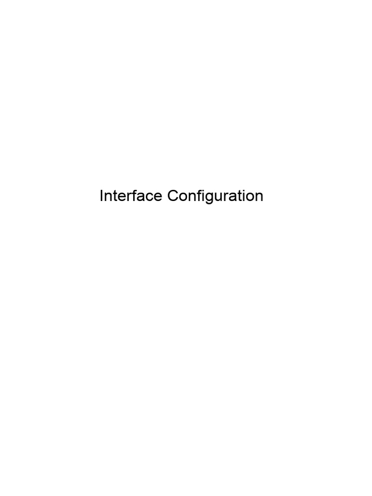 03 Interface Configuration Pdf