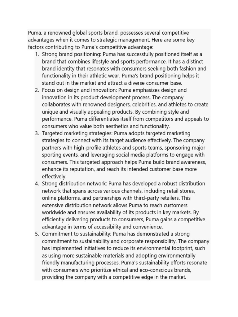 Puma | PDF | Brand | Supply Chain