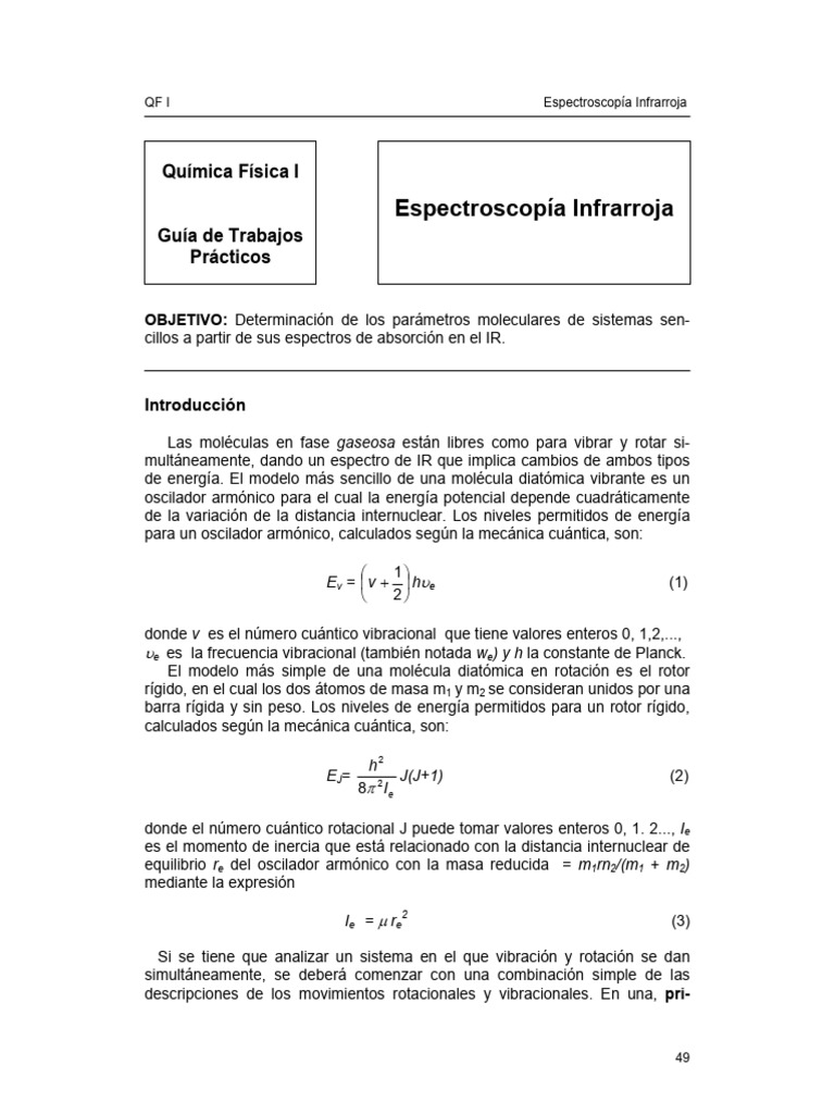TP2 Espectroscopia IR | PDF | Espectroscopia infrarroja | Molécula ...