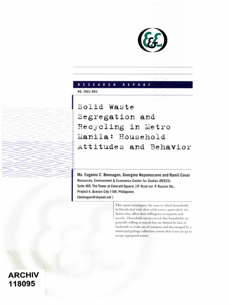 Solid Waste Segregation and Recycling in Metro Manila | Download Free ...