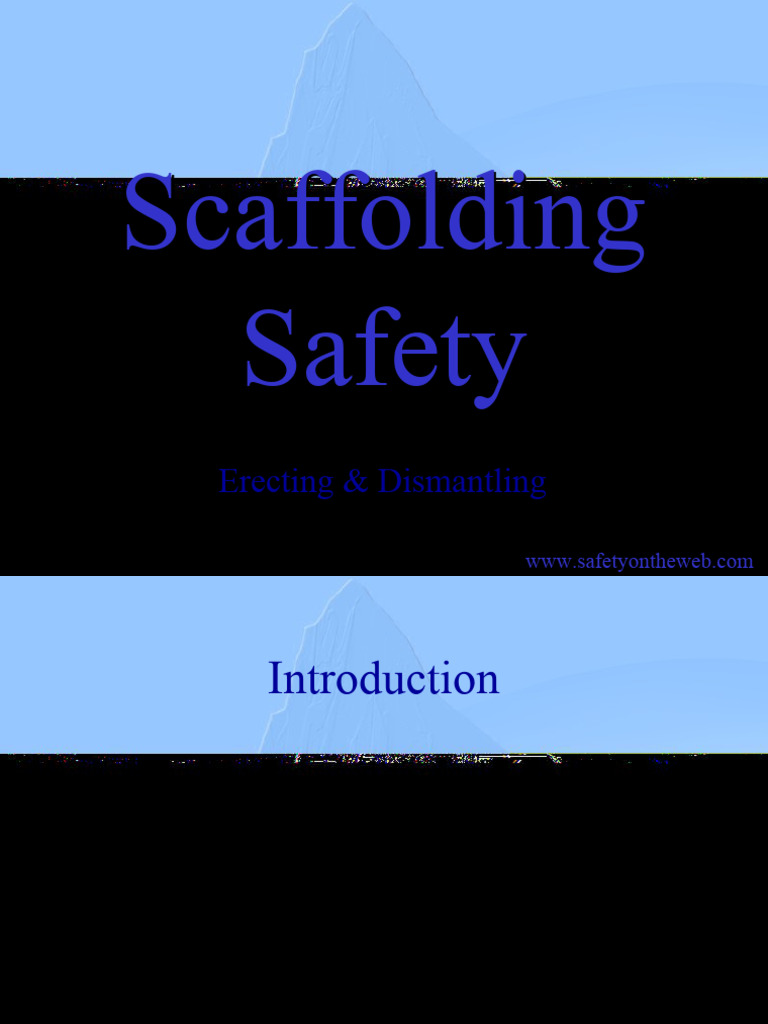 Scaffolding Safety Erecting And Dismantling Pdf