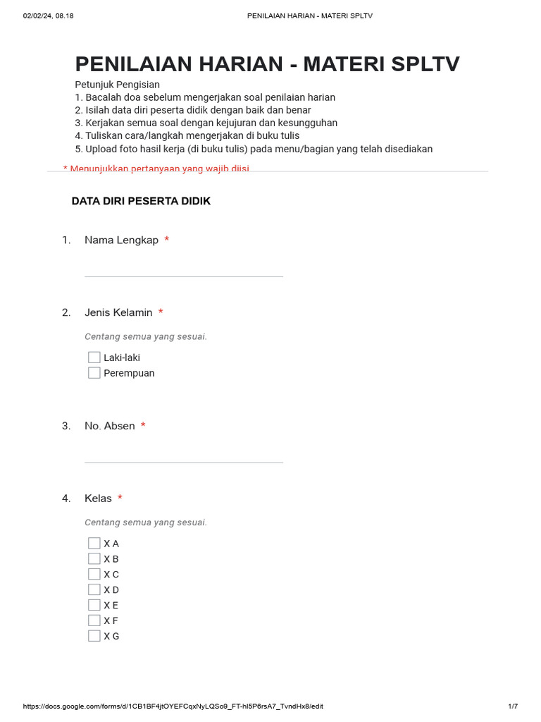 PH - SPLTV X - Google Formulir | PDF