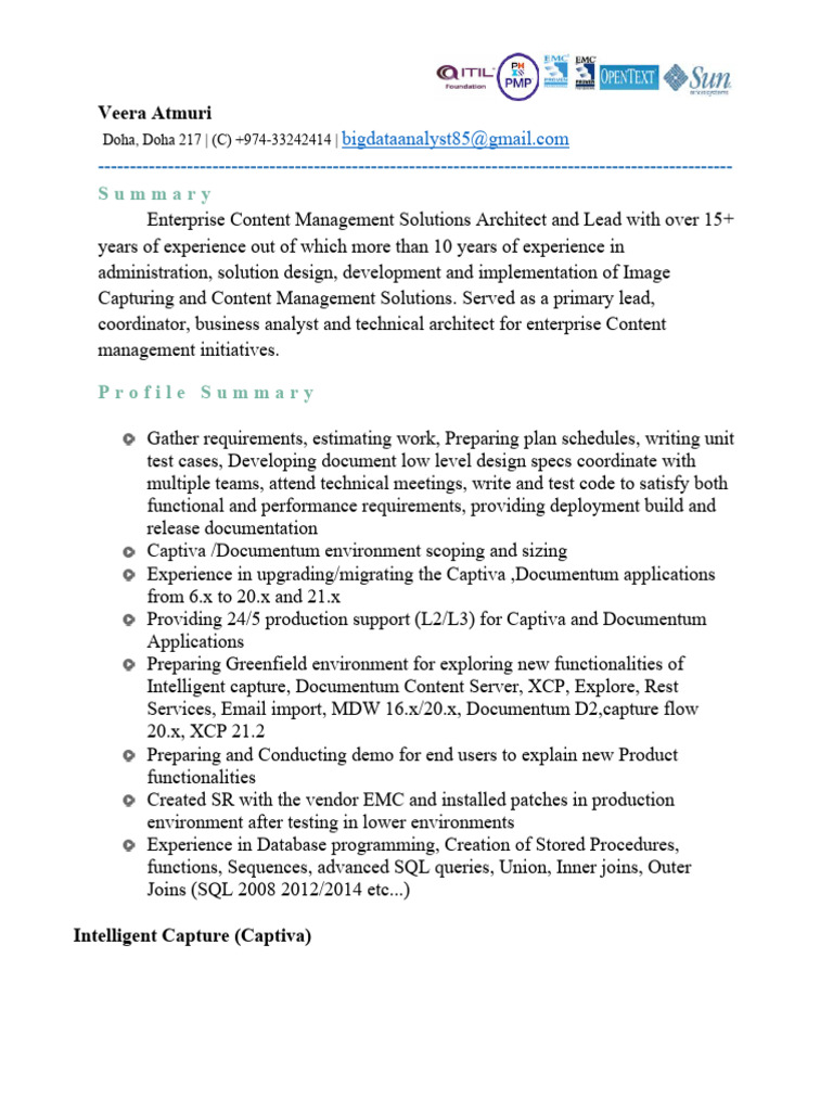 OpenText Documentum Developer | PDF | Systems Engineering | Information Technology Management