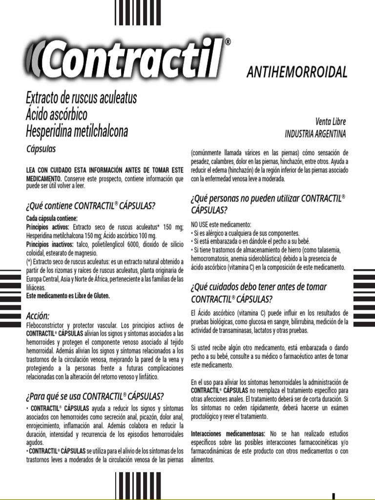 Contractil Capsulas - 506339 00 | Descargar gratis PDF | Medicamentos ...