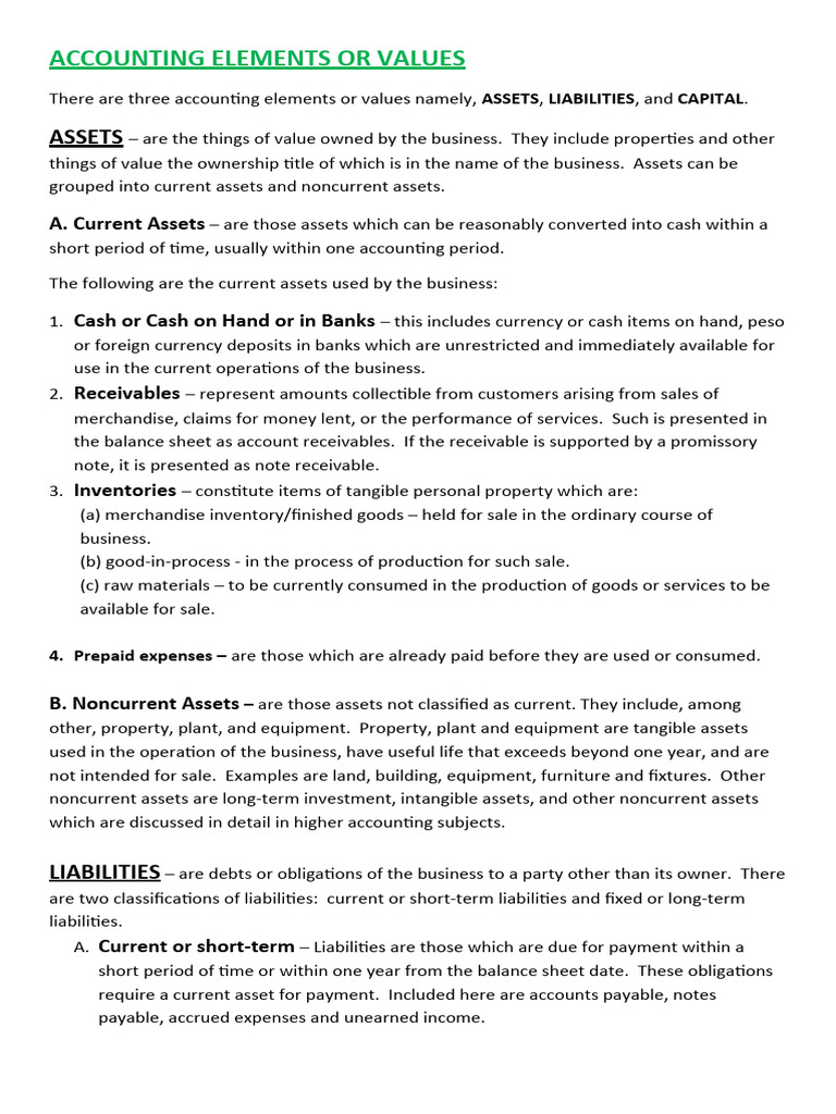 Lecture 2 Accounting Elements | PDF | Balance Sheet | Expense