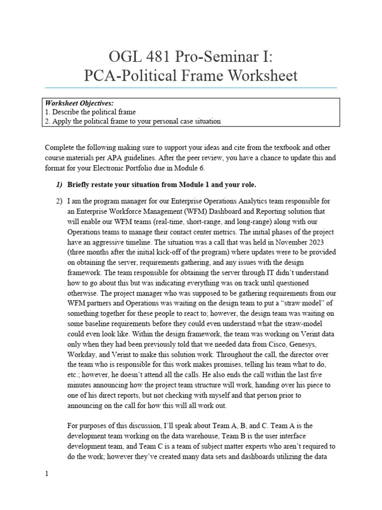 4 Political Frame Worksheet | PDF | Expert | Human Communication