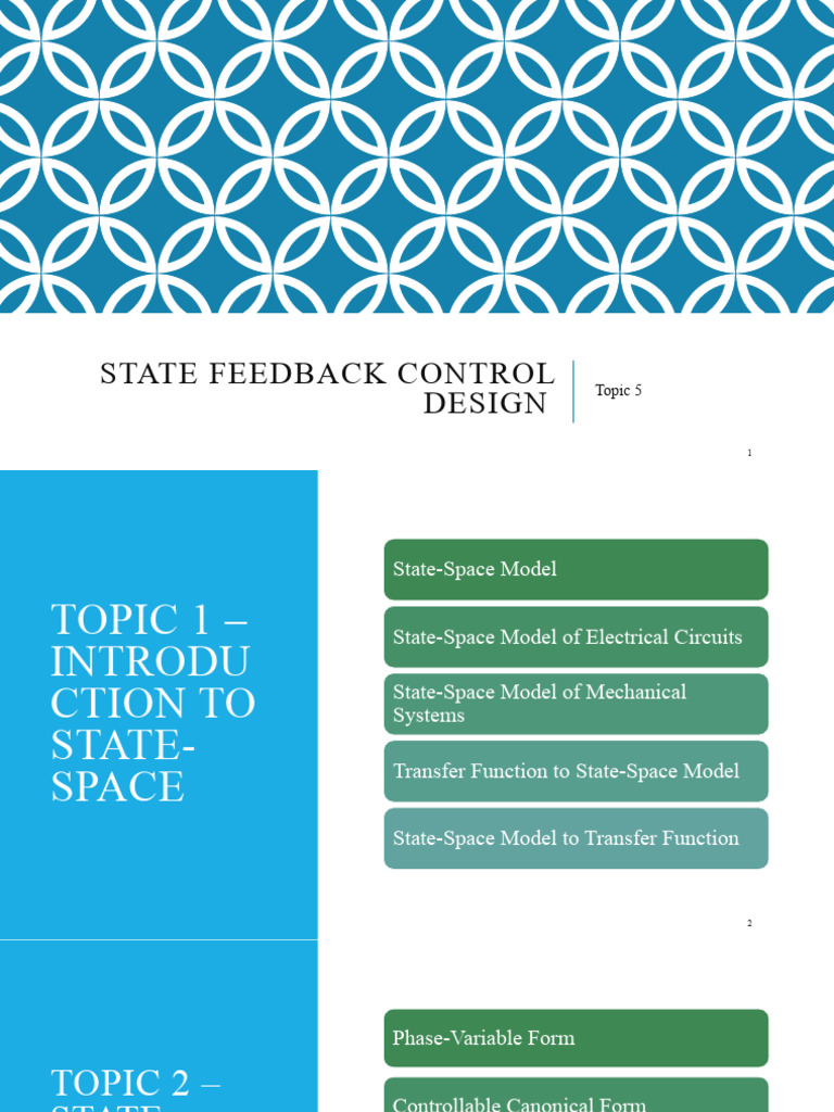 Topic 5 - State Feedback Control Design | PDF Topic 5 - State Feedback Control Design | PDF