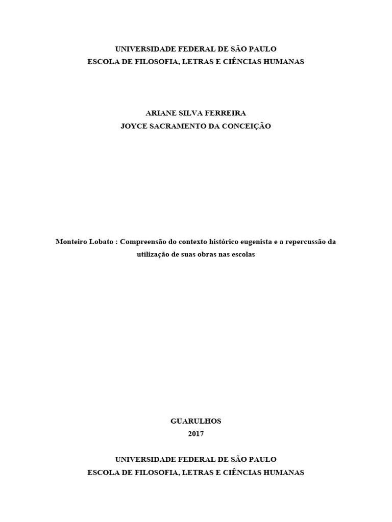 Trabalho Eletiva | PDF | Eugenia | Racismo