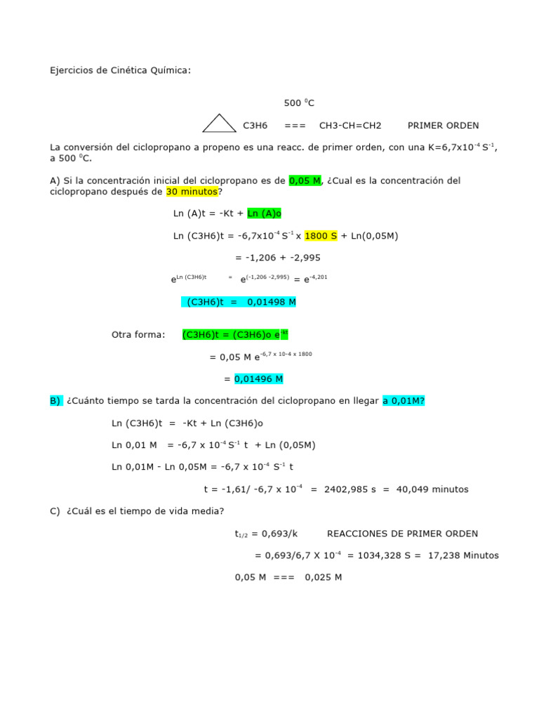 Ejercicios Cinetica | PDF