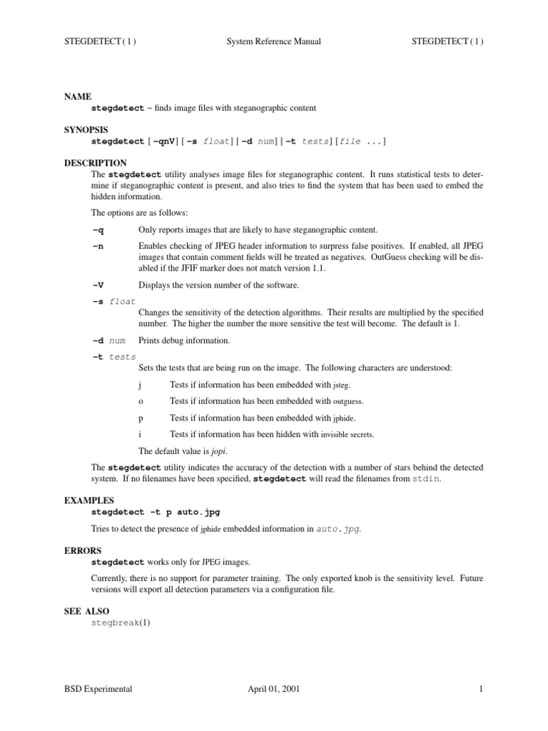 Stegdetect: File .. | PDF | Sensitivity And Specificity | Computer Engineering
