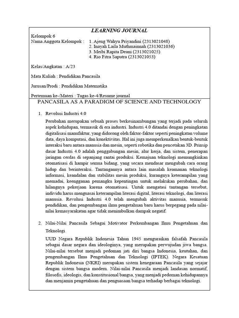 Learning Journal | PDF