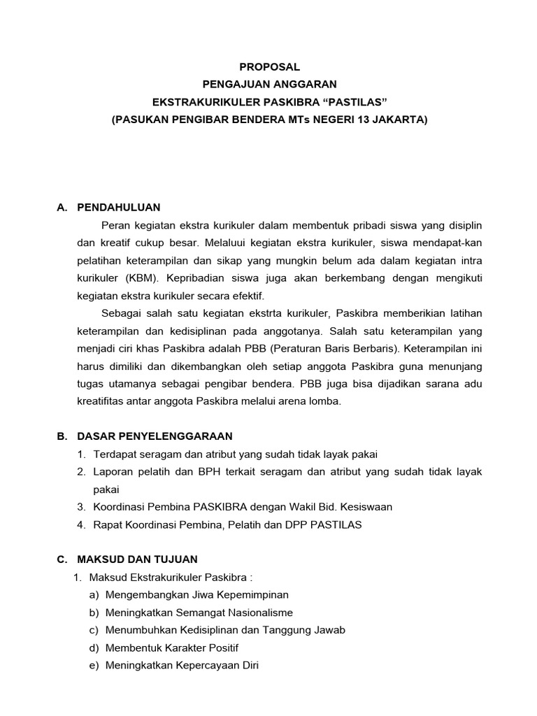 Proposal Pengajuan Angaran | PDF