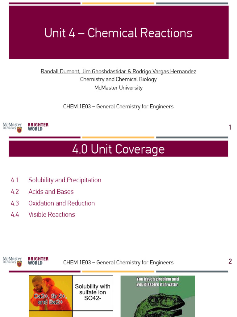 Unit 4 - Chemical Reactions - Skeleton Notes | PDF | Salt (Chemistry ...